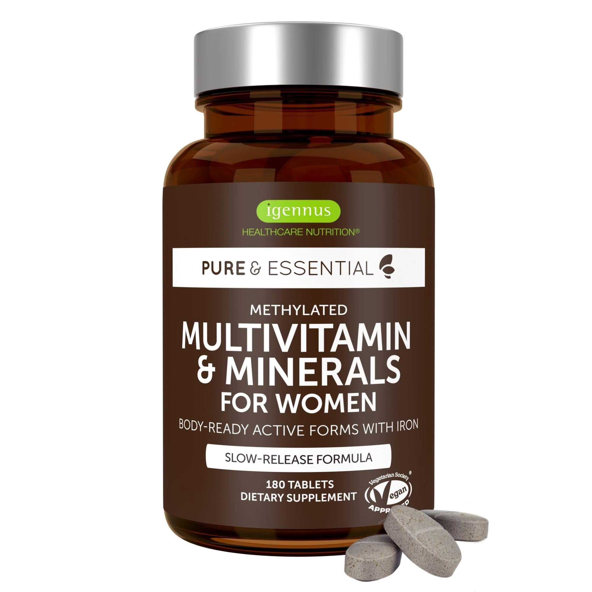 Igennus High Potency Methylated Multivitamin for Women, Pure & Clean ...