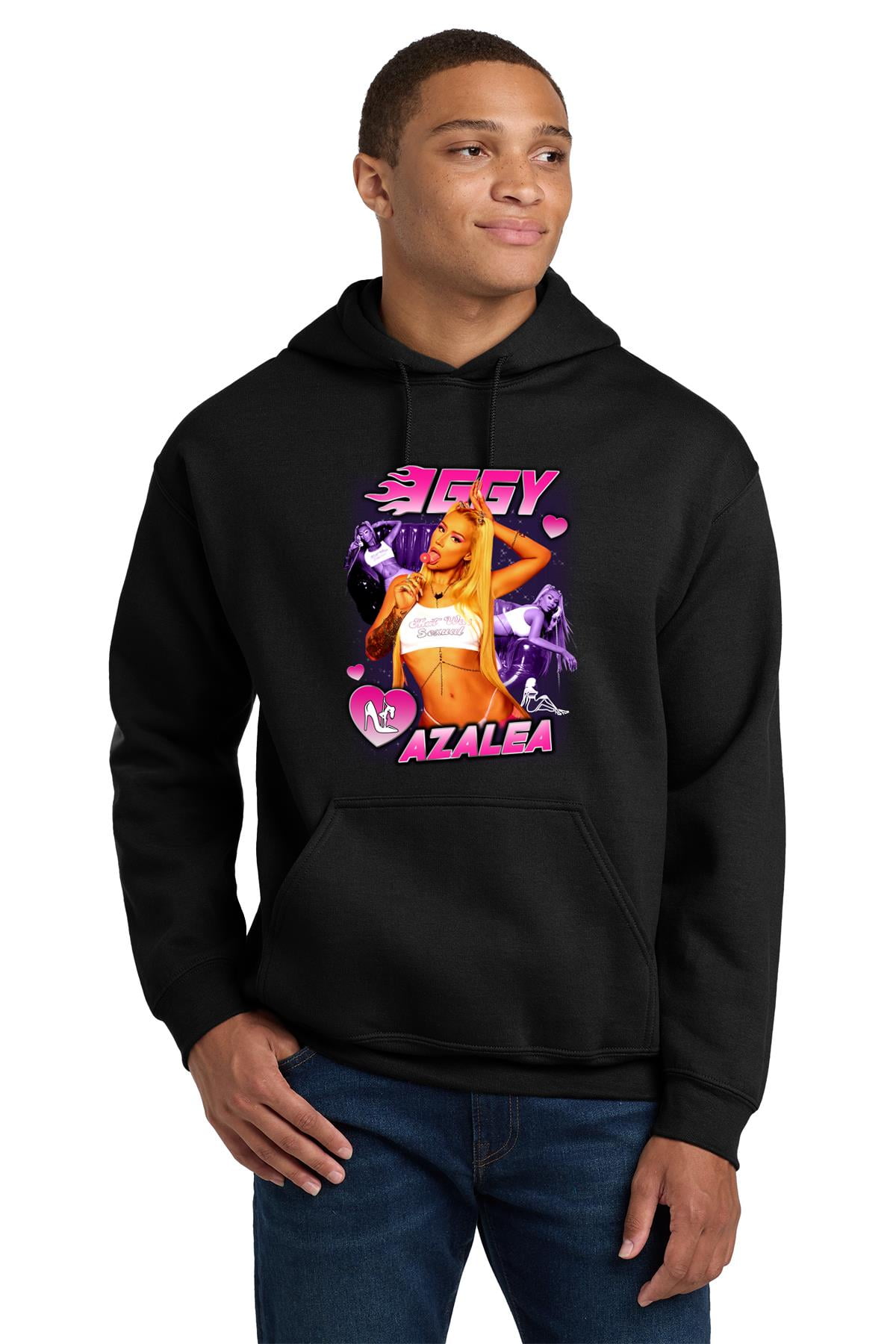 Iggy Azalea Rapper Collage Hoodie Black Short Sleeve, for men & women ...