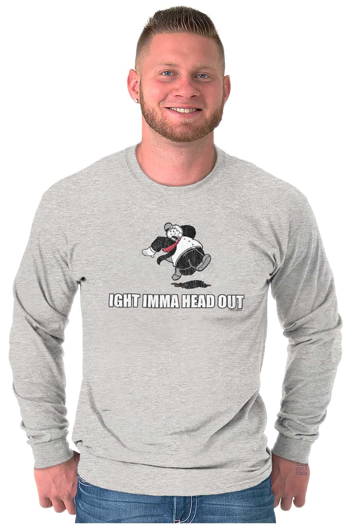 Ight Imma Head Out Hilarious Wimpy Unisex Plus Size Long Sleeve Shirt ...