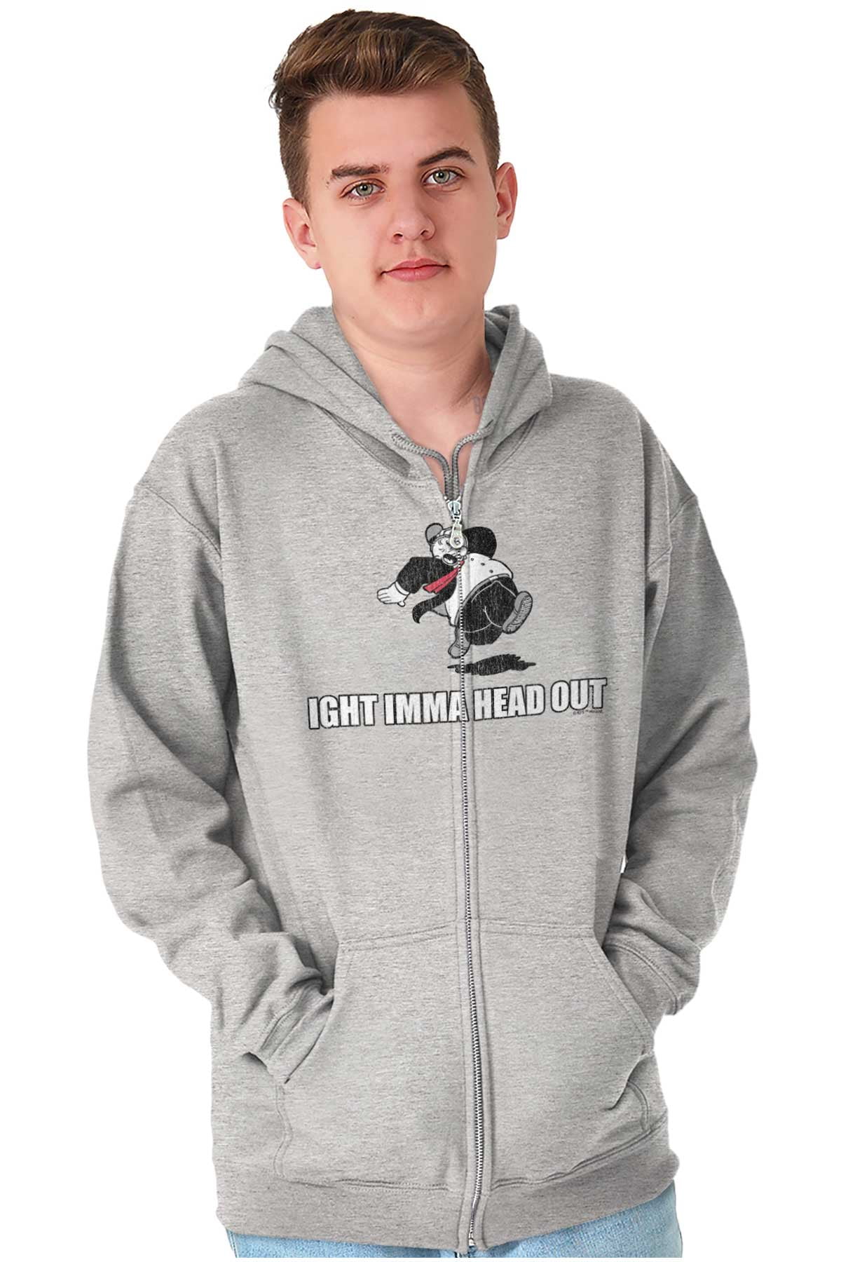 Ight Imma Head Out Hilarious Wimpy Unisex Plus Size Zip Hoodie Brisco ...