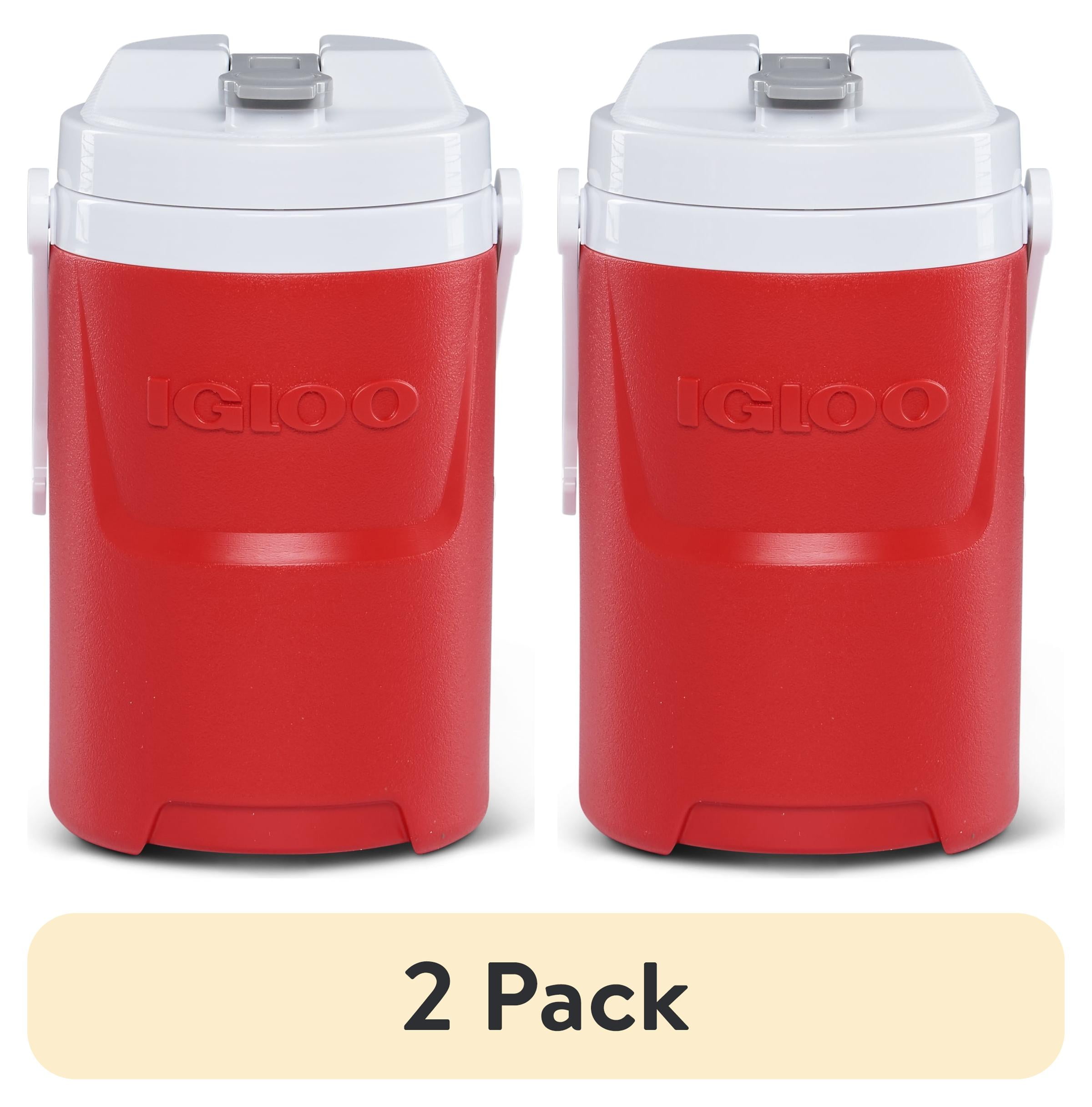 (2 pack) Igloo 1/2 Gallon Plastic Sports Beverage Jug with Hooks, Red ...