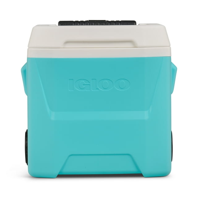 Igloo 16 QT Laguna Hard Sided Ice Chest Cooler with Wheels, Aqua Blue ...