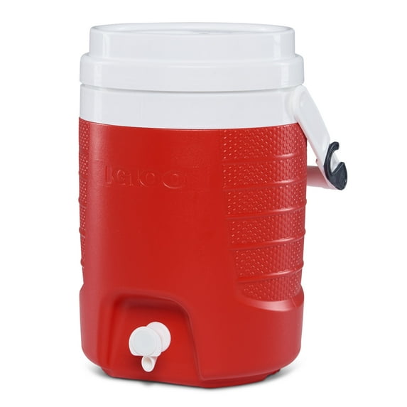 Igloo 2 Gallon Plastic Sports Beverage Jug with Hooks Red Fully Insulated Cooler - Walmart.com