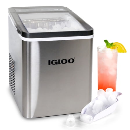 Igloo Self-Cleaning 26-Pound Ice Maker, Portable, 2 Ice Sizes, Pink ...