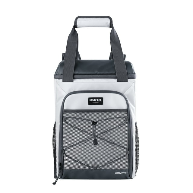 Igloo 28 Can Capacity Marine Soft-Side Backpack Cooler, White and Gray ...