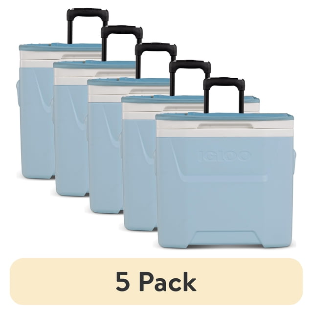 (5 pack) Igloo 28 QT Laguna for Her Soft Top Cooler with Wheels, Powder ...