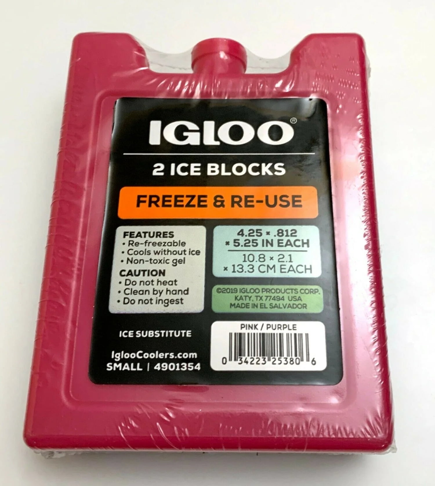 Igloo 2pk Reusable Ice Blocks - Non-Toxic Cooling Packs - Pink/Purple ...