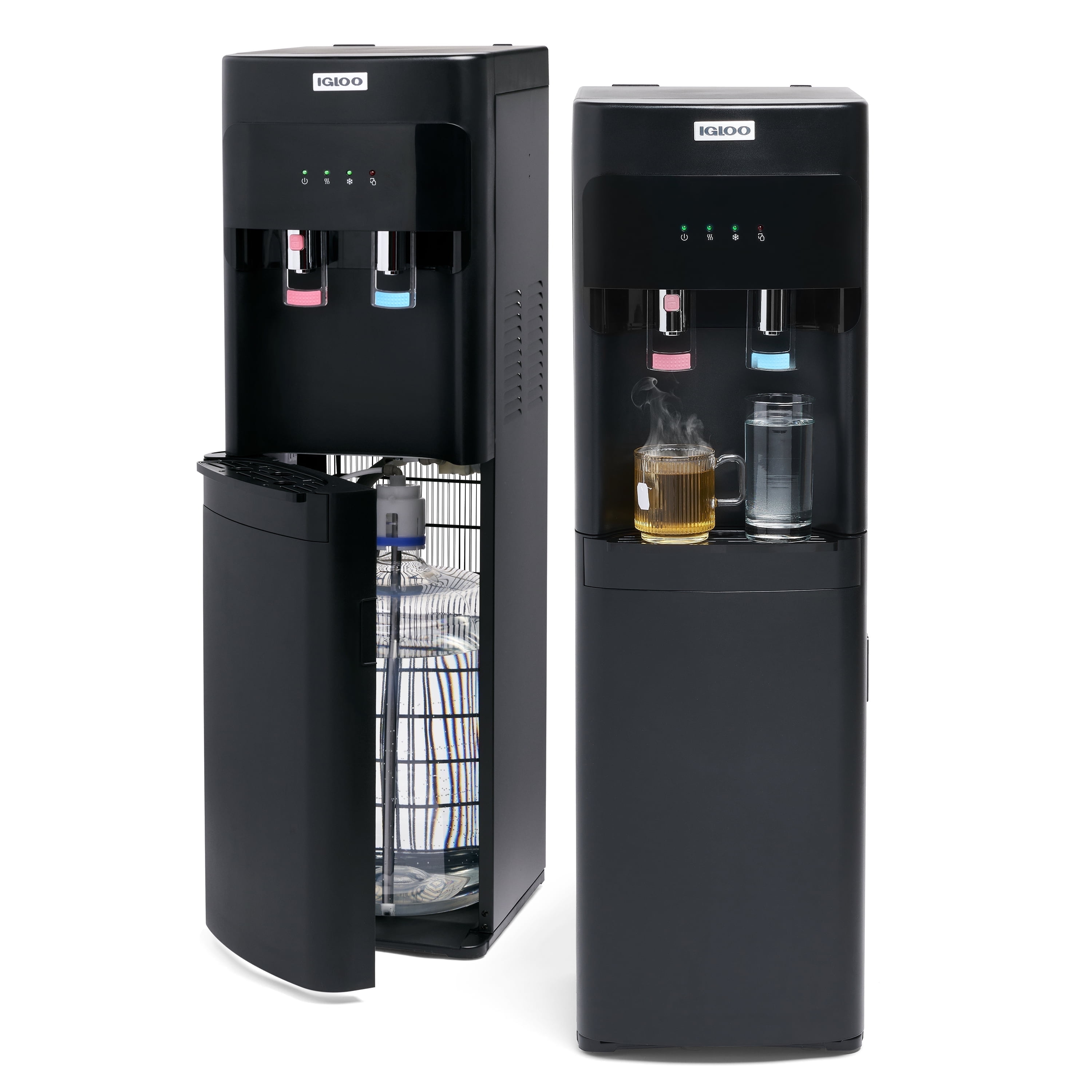 Igloo 3 & 5 Gallon Bottom Load Hot & Cold Water Dispenser, Black ...