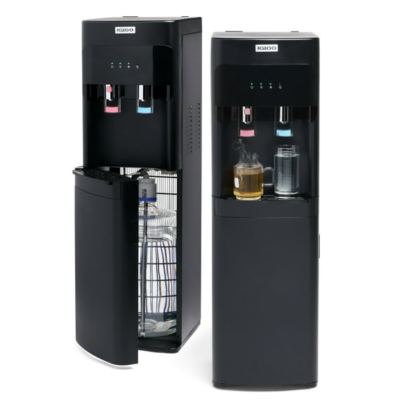 Igloo 3 & 5 Gallon Bottom Load Hot & Cold Water Dispenser, Black ...