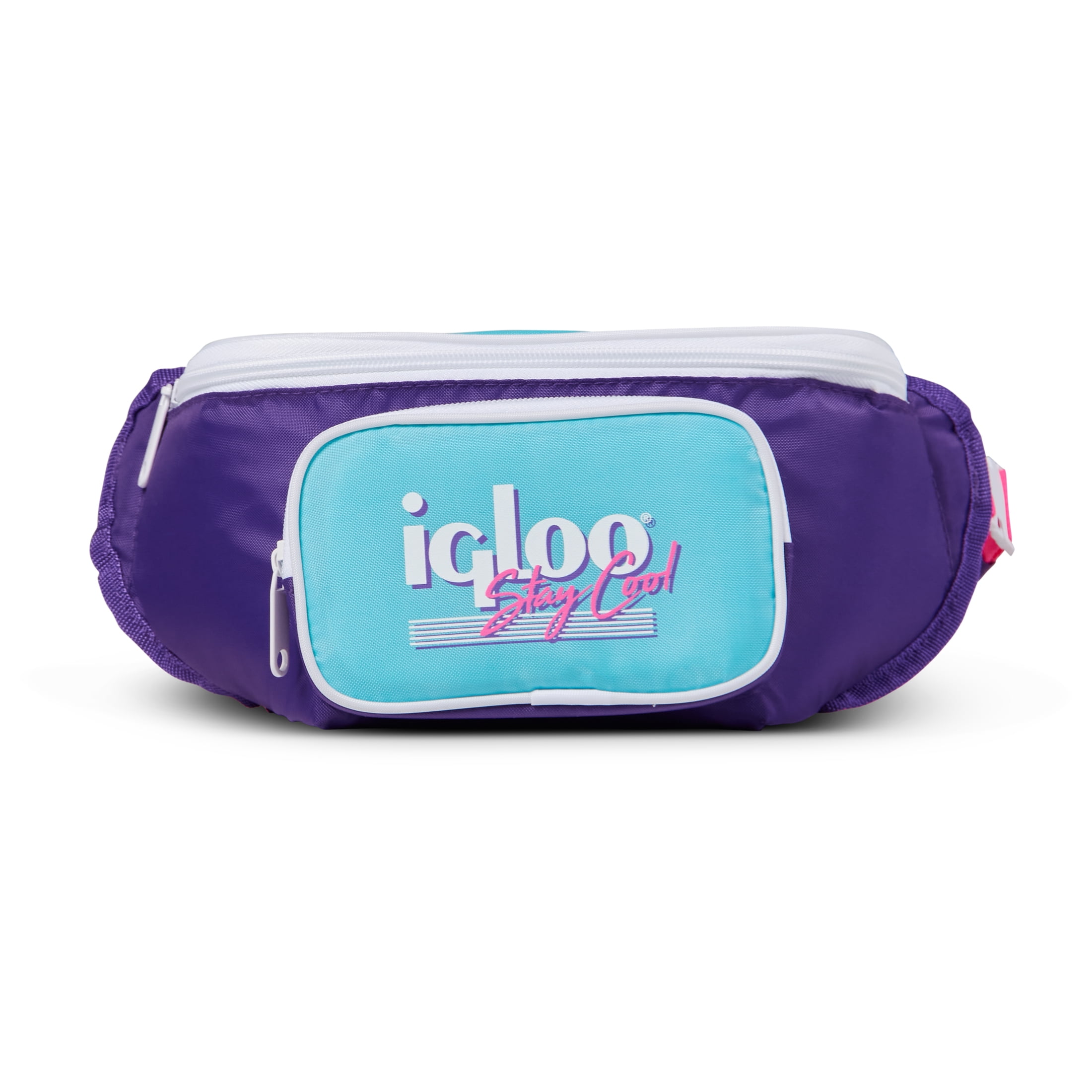 Igloo 3 can Retro Fanny Pack Cooler Bag, Purple and Aqua Blue - Walmart.com