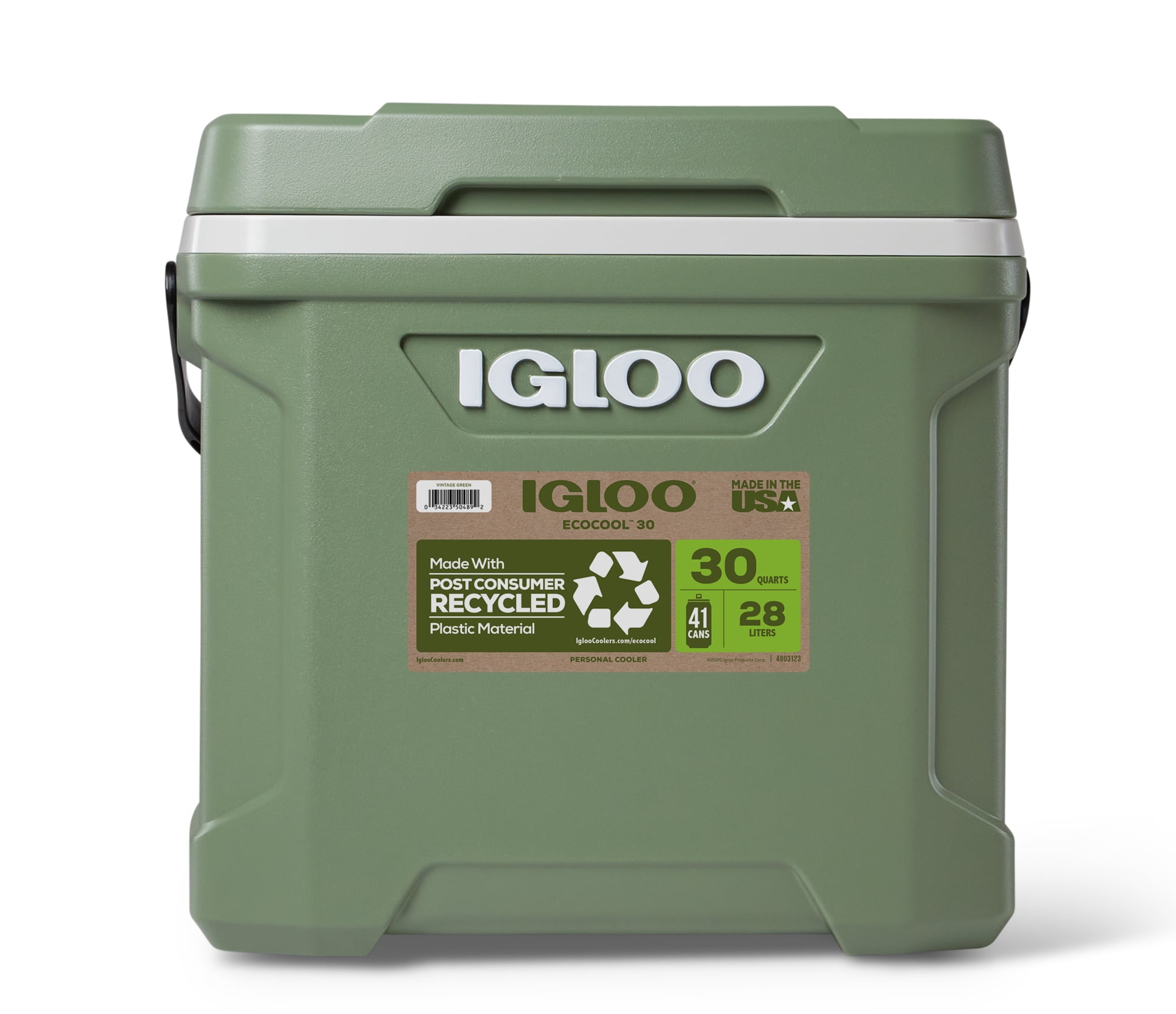 Igloo 30 Qt. ECOCOOL, Hard Sided Cooler, Green, 18" x 11.84" x 17.25" - Walmart.com