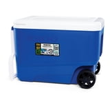 Igloo, 38 qt. Wheelie Cooler, 38 qt, Blue with Molded-in Handles ...