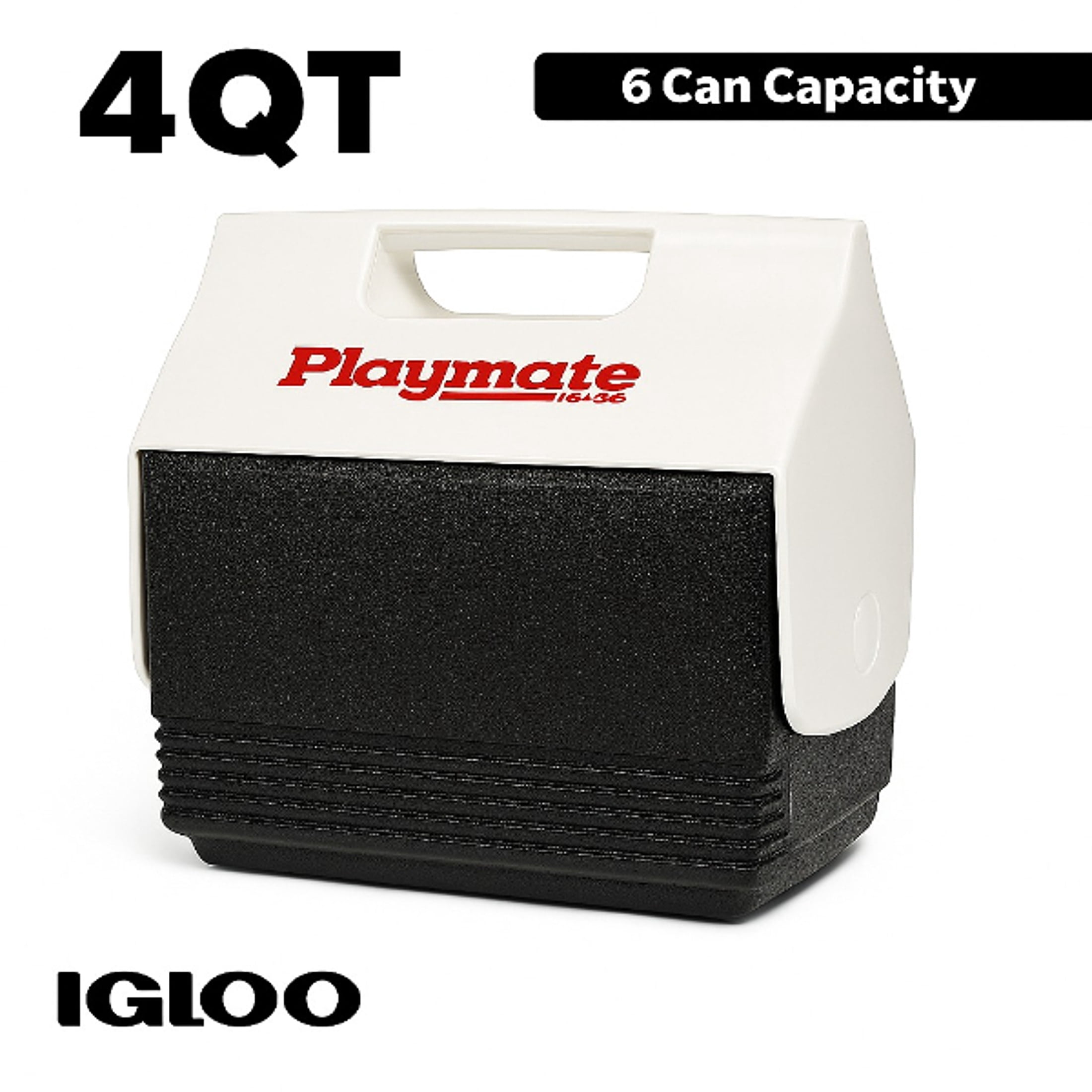 Igloo Playmate Mini Cooler, 4 QT Capacity, Holds 6 Cans, Black ...