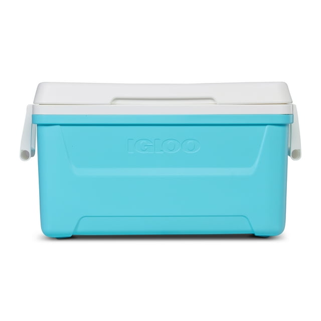 Igloo 48QT Laguna Ice Chest Cooler with Handle, Hard-sided, Aqua Blue and White - Walmart.com