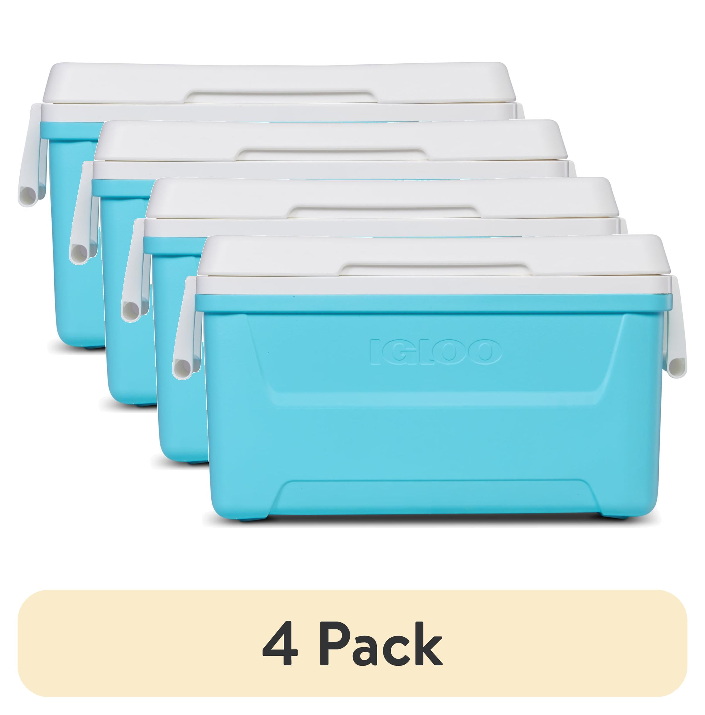(4 pack) Igloo 48 QT Laguna Hard-Sided Ice Chest Cooler, Aqua Blue and White - Walmart.com