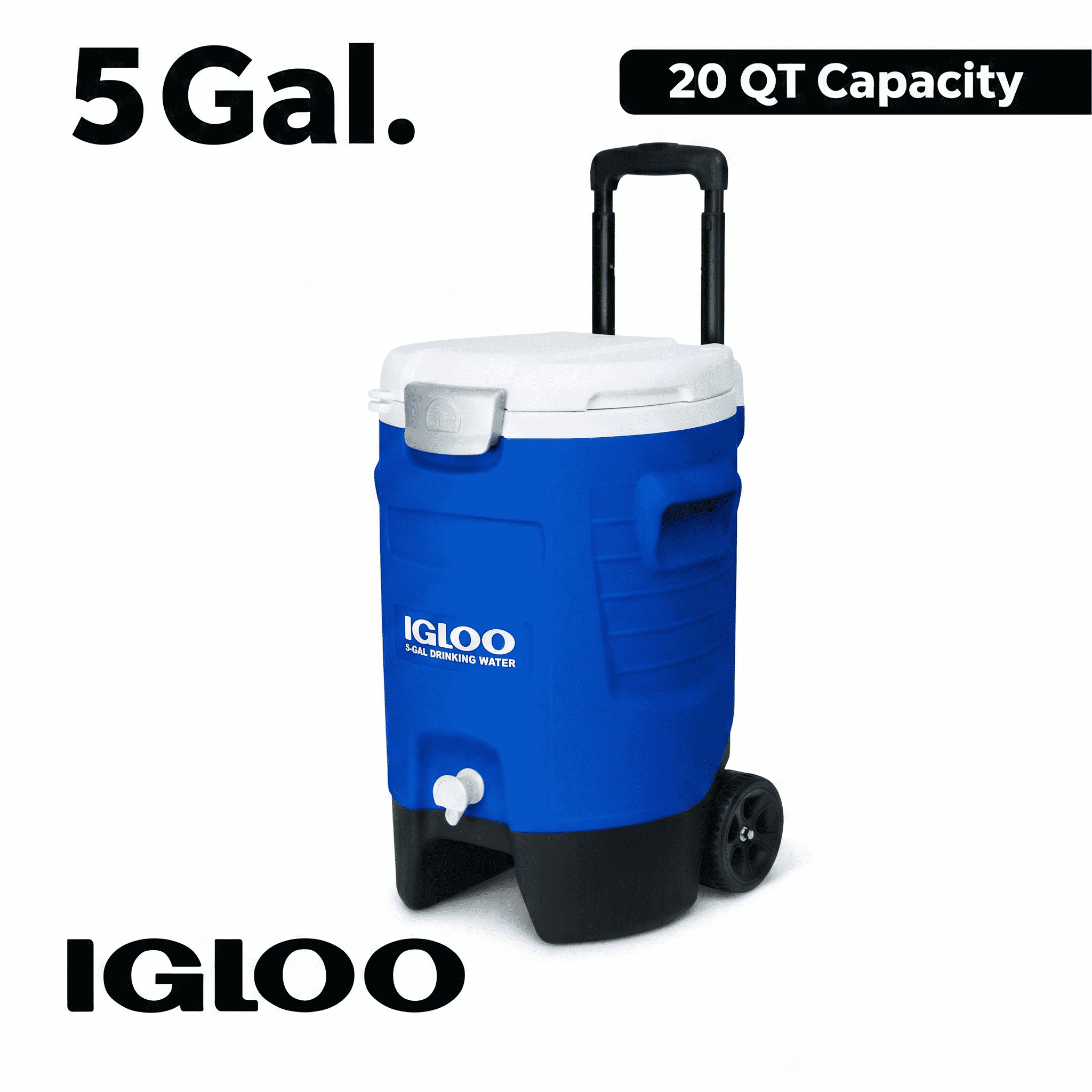 Igloo, Water Cooler Spout, 5 gal, Rugged Blue with Wheels - Walmart.com
