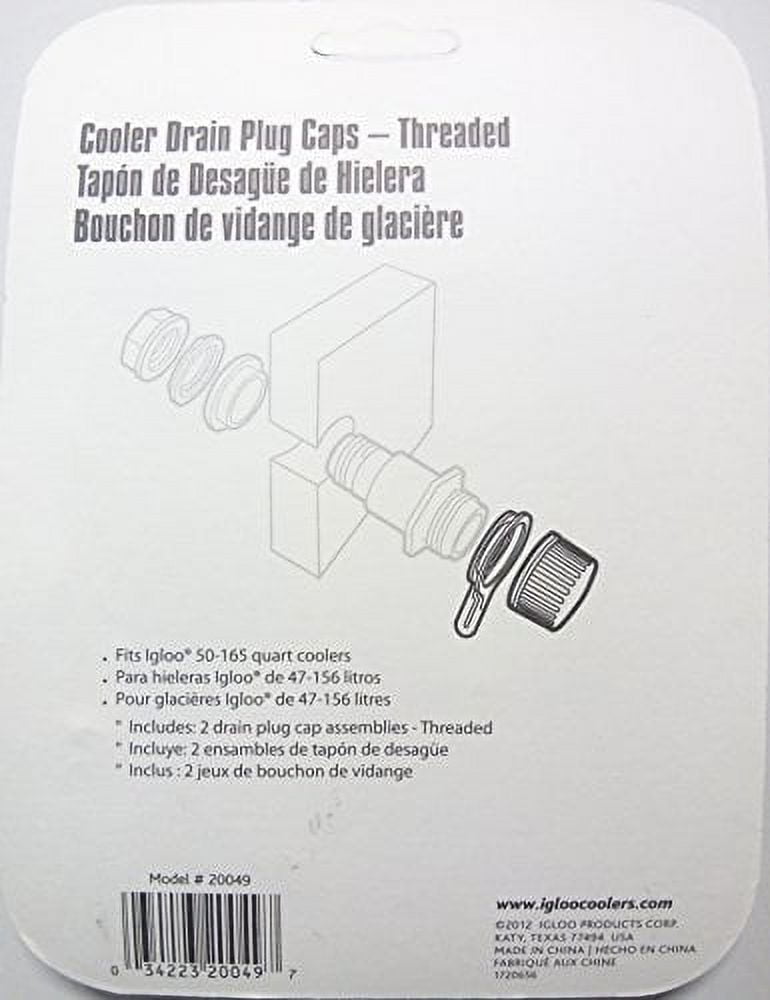 Igloo Tethered Drain Plug Caps, White - Walmart.com