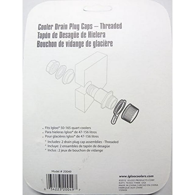 Igloo Tethered Drain Plug Caps, White - Walmart.com