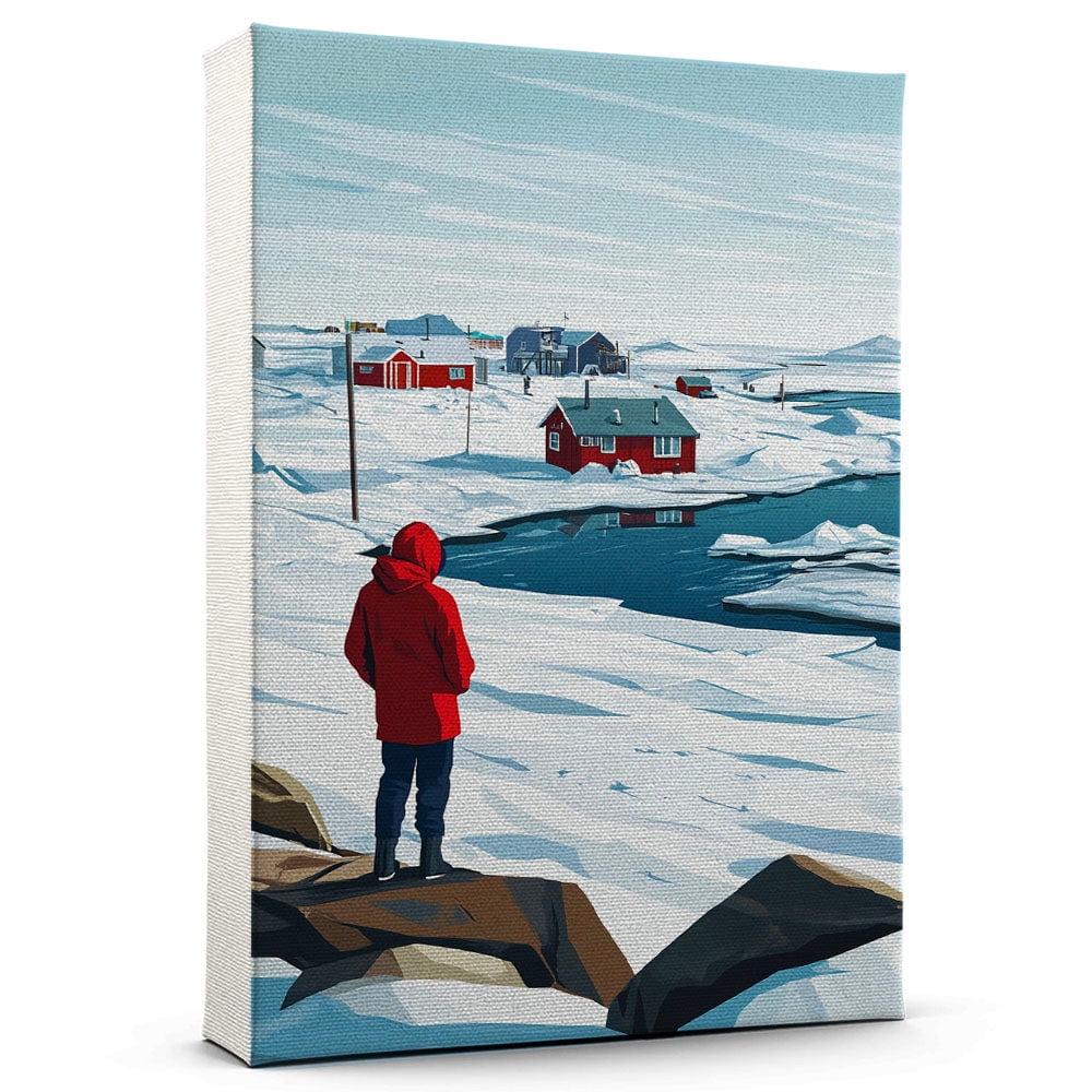 Igloolik Travel Canvas, Vintage City Canvas Nunavut Canvas Wall Art ...
