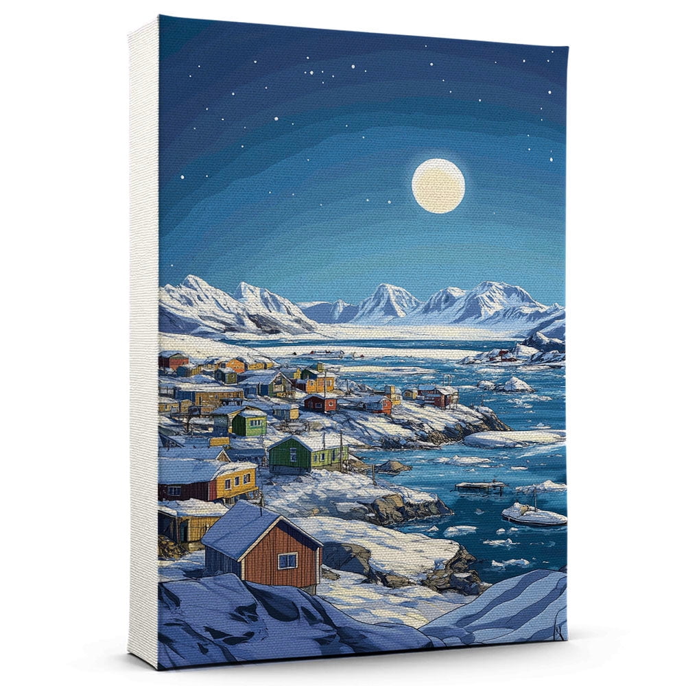 Igloolik Vintage Travel Canvass, Nunavut Canvas Wall Art, Igloolik ...