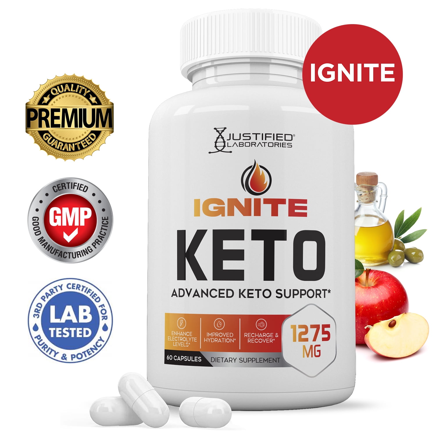 Ignite Keto ACV Pills 1275mg Alternative to Gummies Dietary Supplement 60 Capsules - Walmart.com