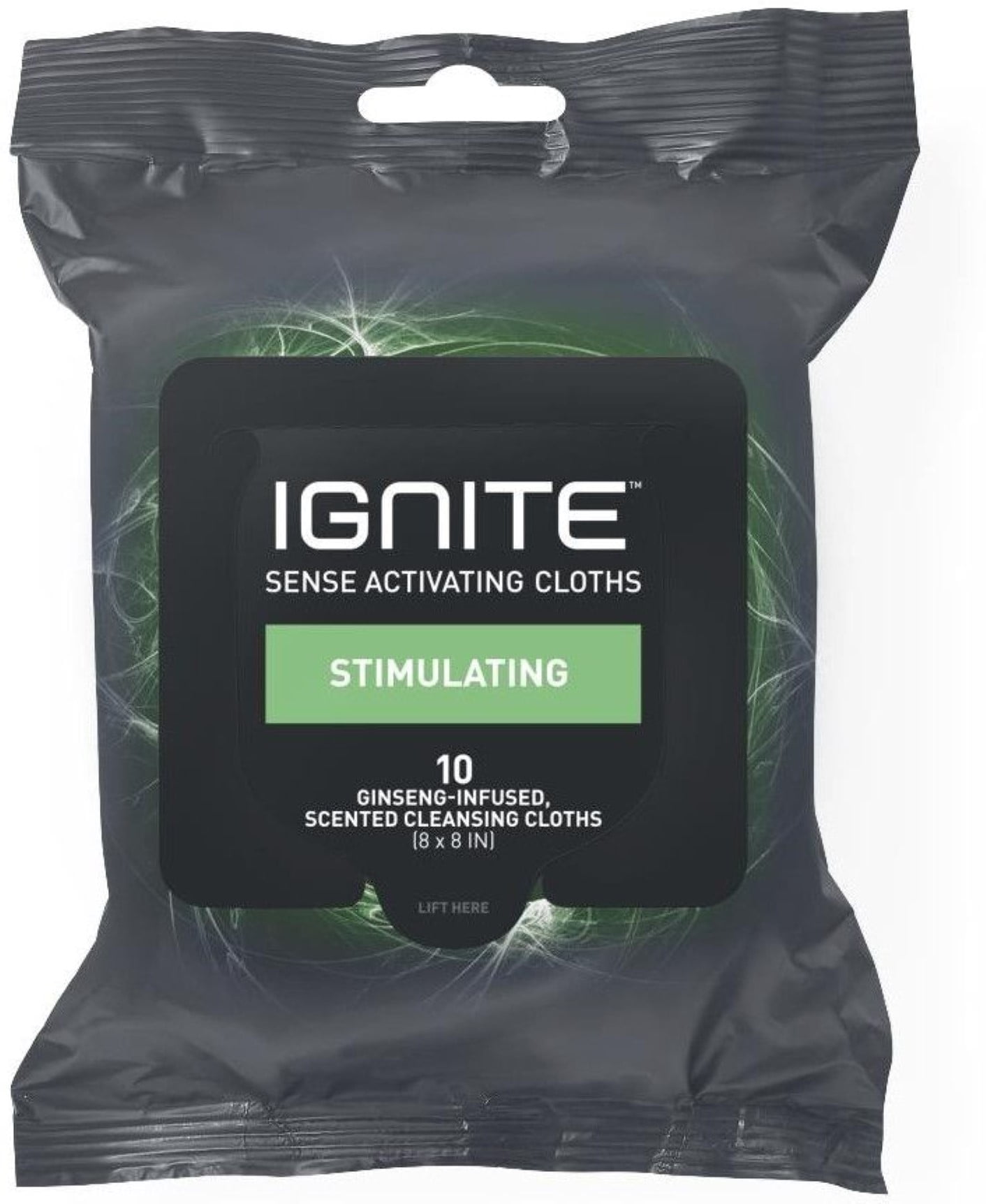 "Ignite Men's Body Wipes, Extra Thick 8""x8"" Shower Wipes, Stimulating ...