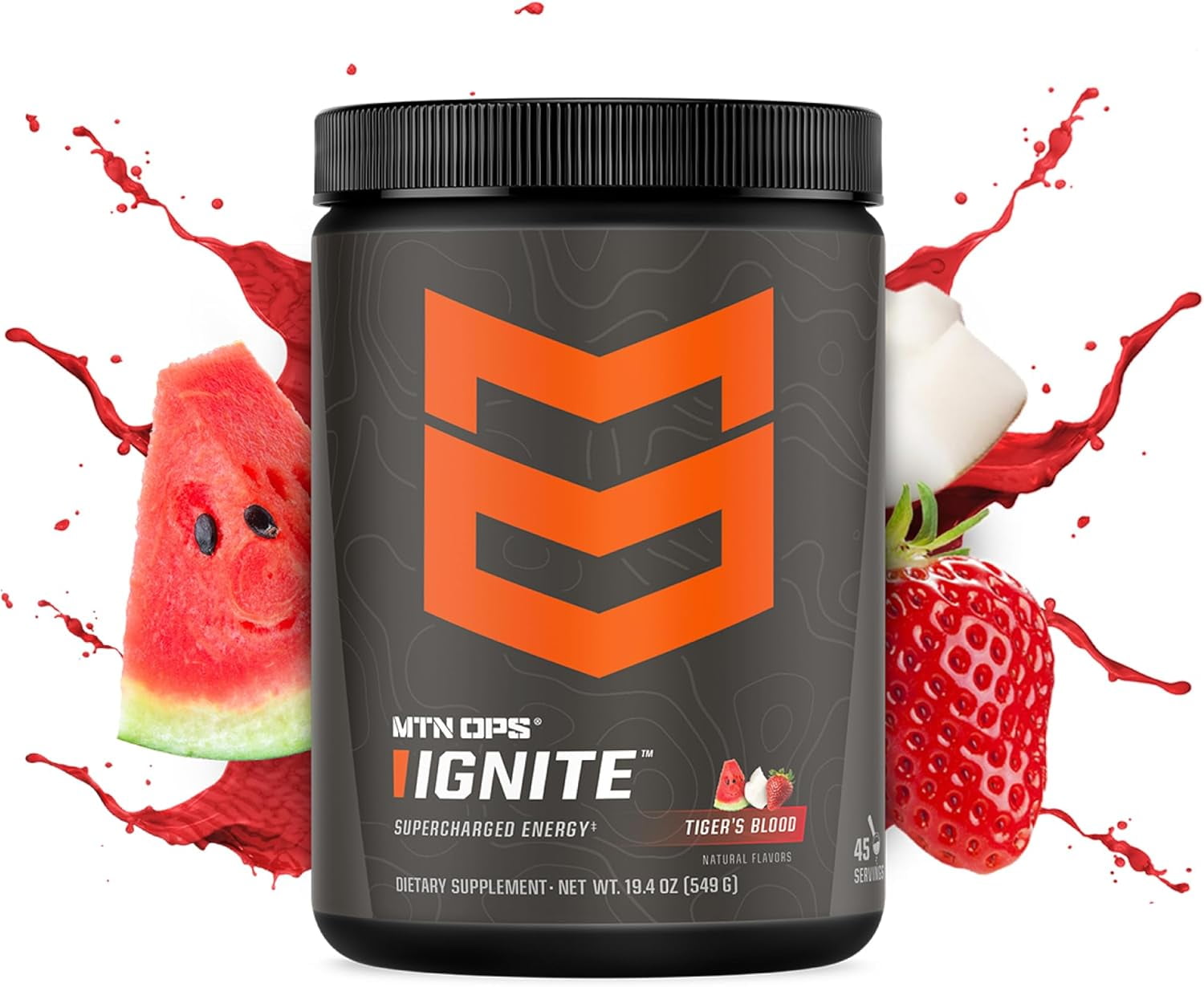 Ignite Supercharged Energy Drink Mix 45-Serving Tub, Tiger's Blood ...