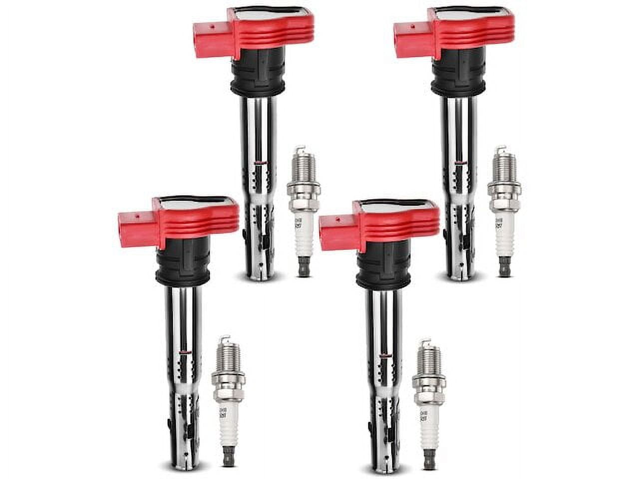 Ignition Coil Set with Spark Plugs 4 - Compatible with 2010 - 2017 Audi ...