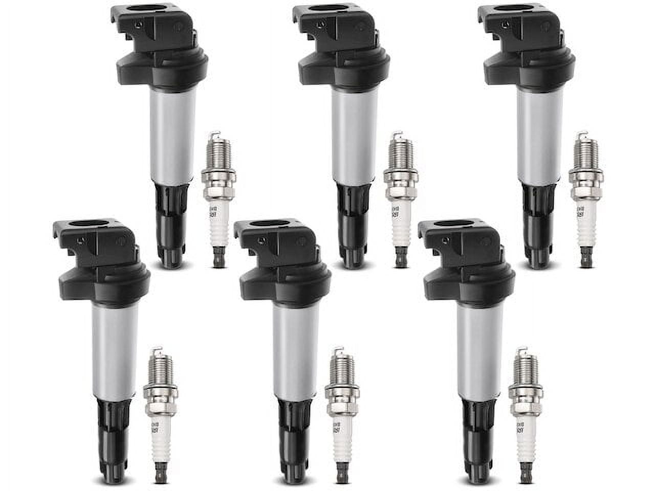 Ignition Coil Set with Spark Plugs 6 - Compatible with 2002 - 2006 BMW ...