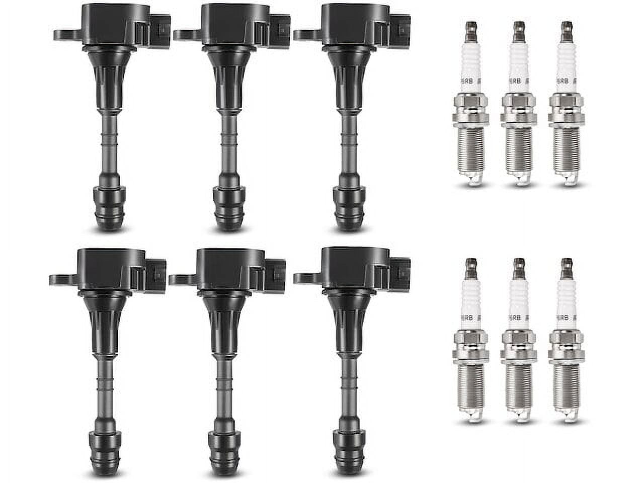 Ignition Coil and Spark Plug Kit 6 - Compatible with 2002 - 2006 Nissan ...