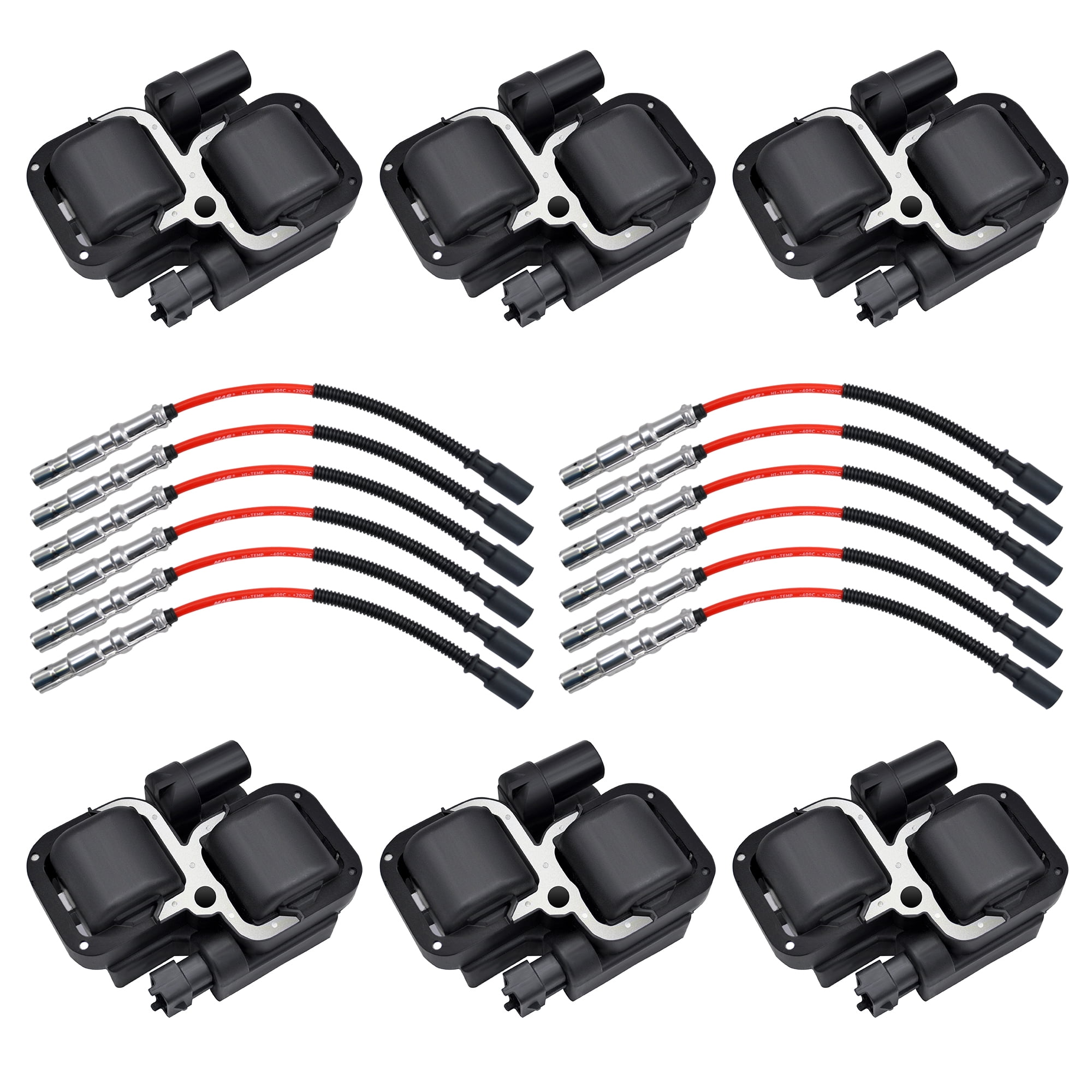 Ignition Coils & Spark Plug Wires for Mercedes-Benz C CLK ML Class UF ...