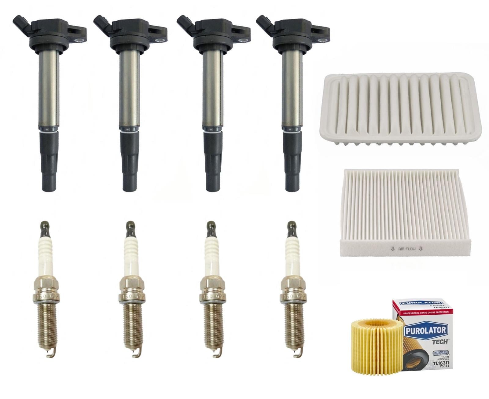 Ignition Coils Spark Plugs Oil Filter Tune Up Fits 2009-2017 Toyota ...