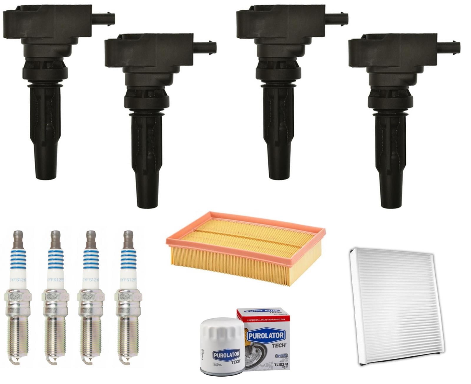 Ignition Coils Spark Plugs Tune Up Kit For Ford Transit Connect 2019 ...
