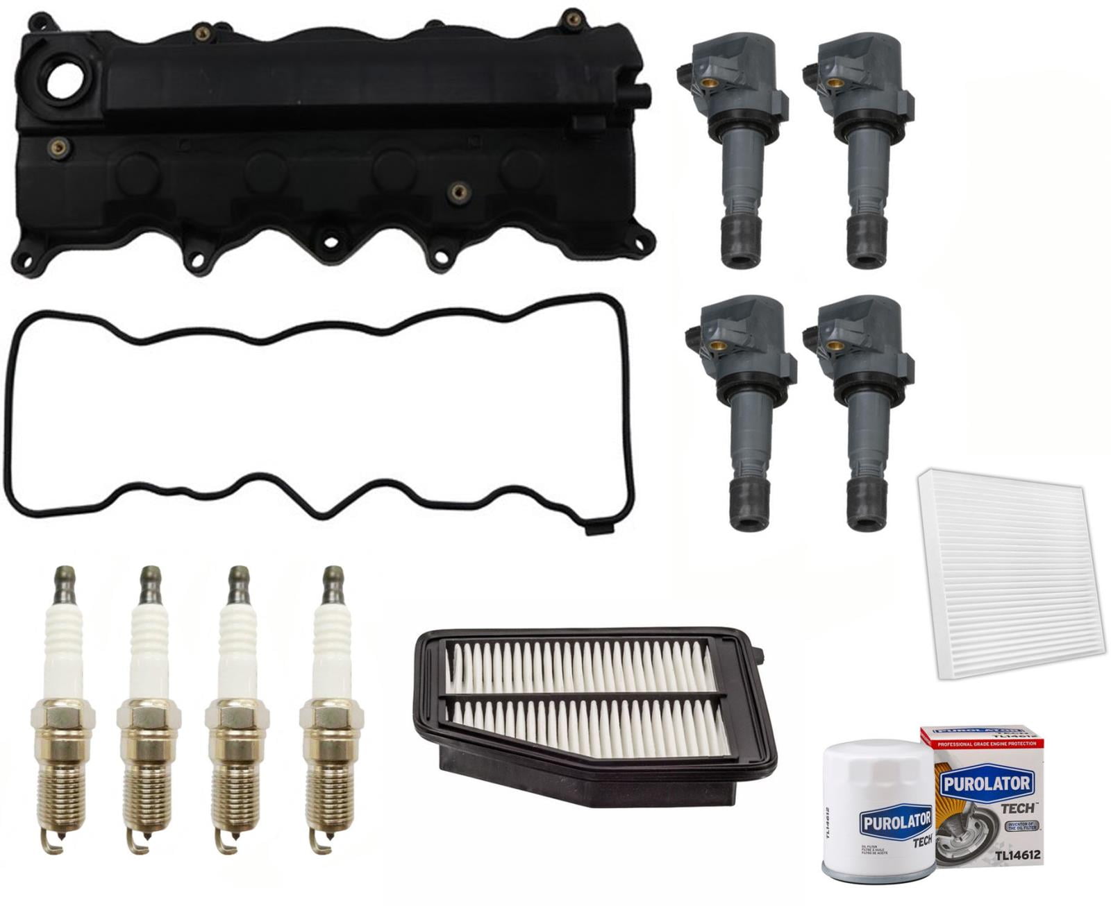 Ignition Coils Spark Plugs Valve Cover & Filters Honda Civic 1.8L 2012 ...