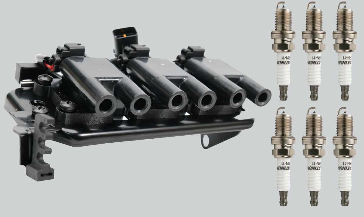 Ignition Coils +Spark plug Kit for Hyundai Tucson Kia Sportage 2.7L V6 ...