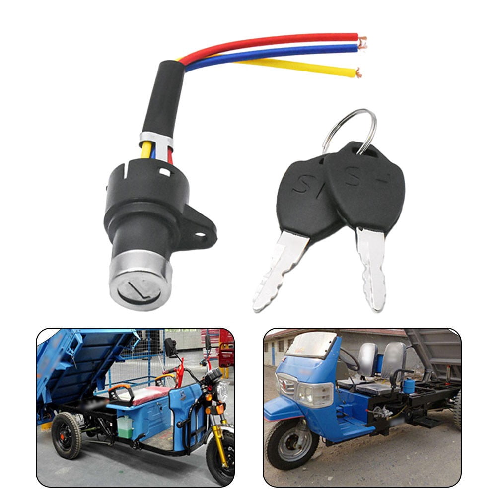 Ignition Key Switch 3 Wire Position For Electric Scooter E-Bike Lock ...