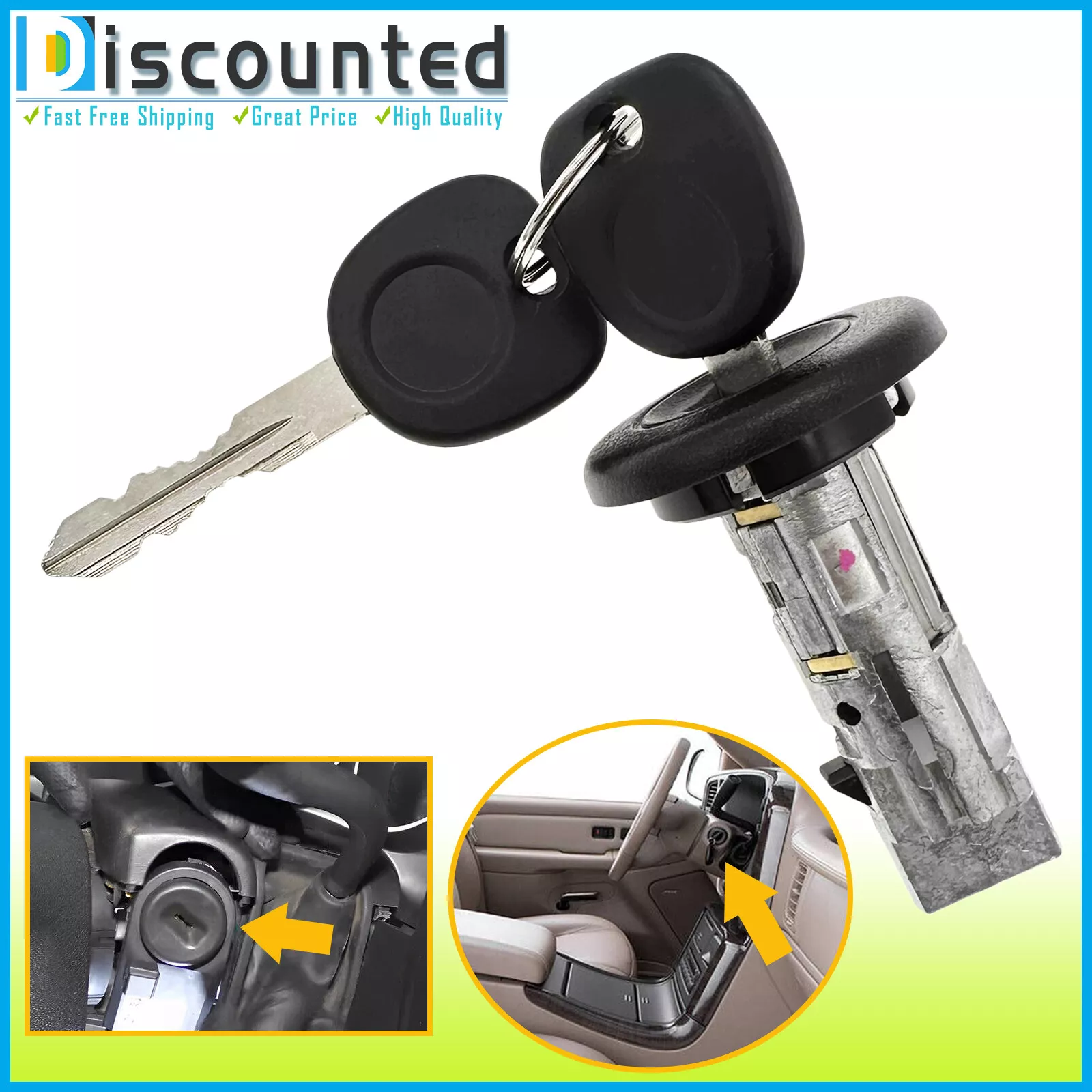Ignition Lock Cylinder W/Keys for 01-07 Chevy Tahoe LS LT LTZ Z71 Base ...