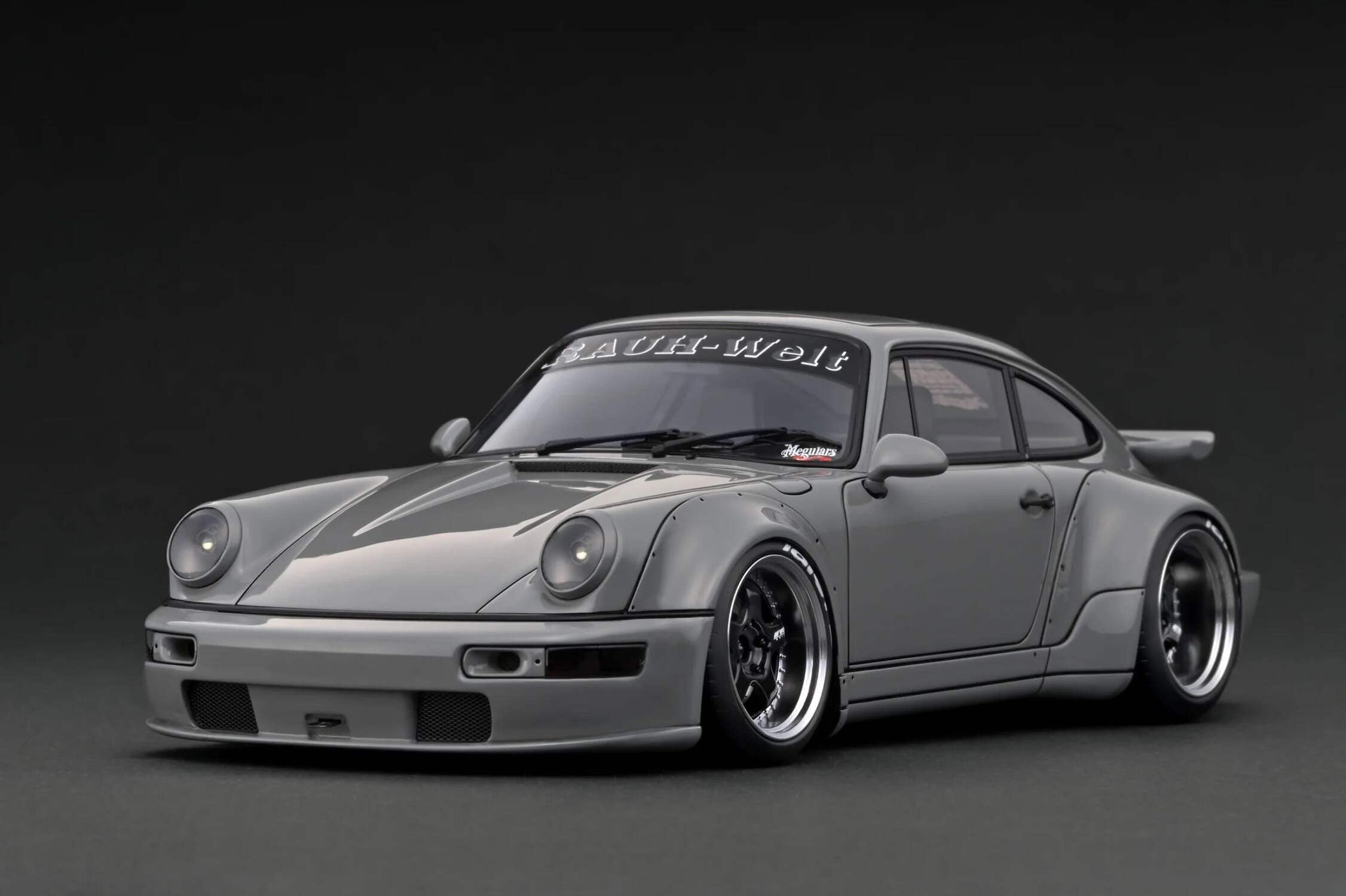 Ignition-Model Porsche 911 964 RWB w/ Whale Tail, Gray (John Sibal) w ...