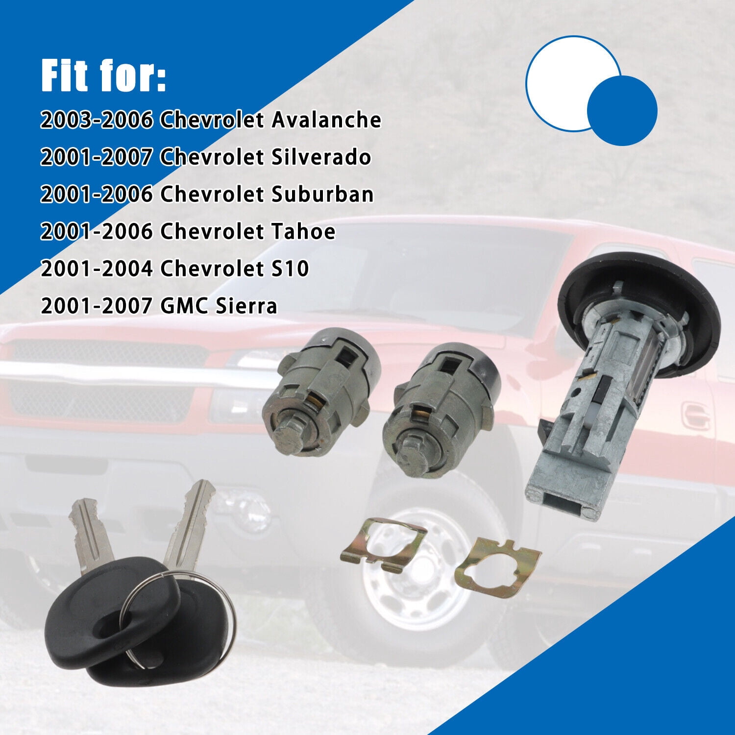 Ignition Starting Control Switch & Door Lock Cylinder Kit for Chevrolet ...