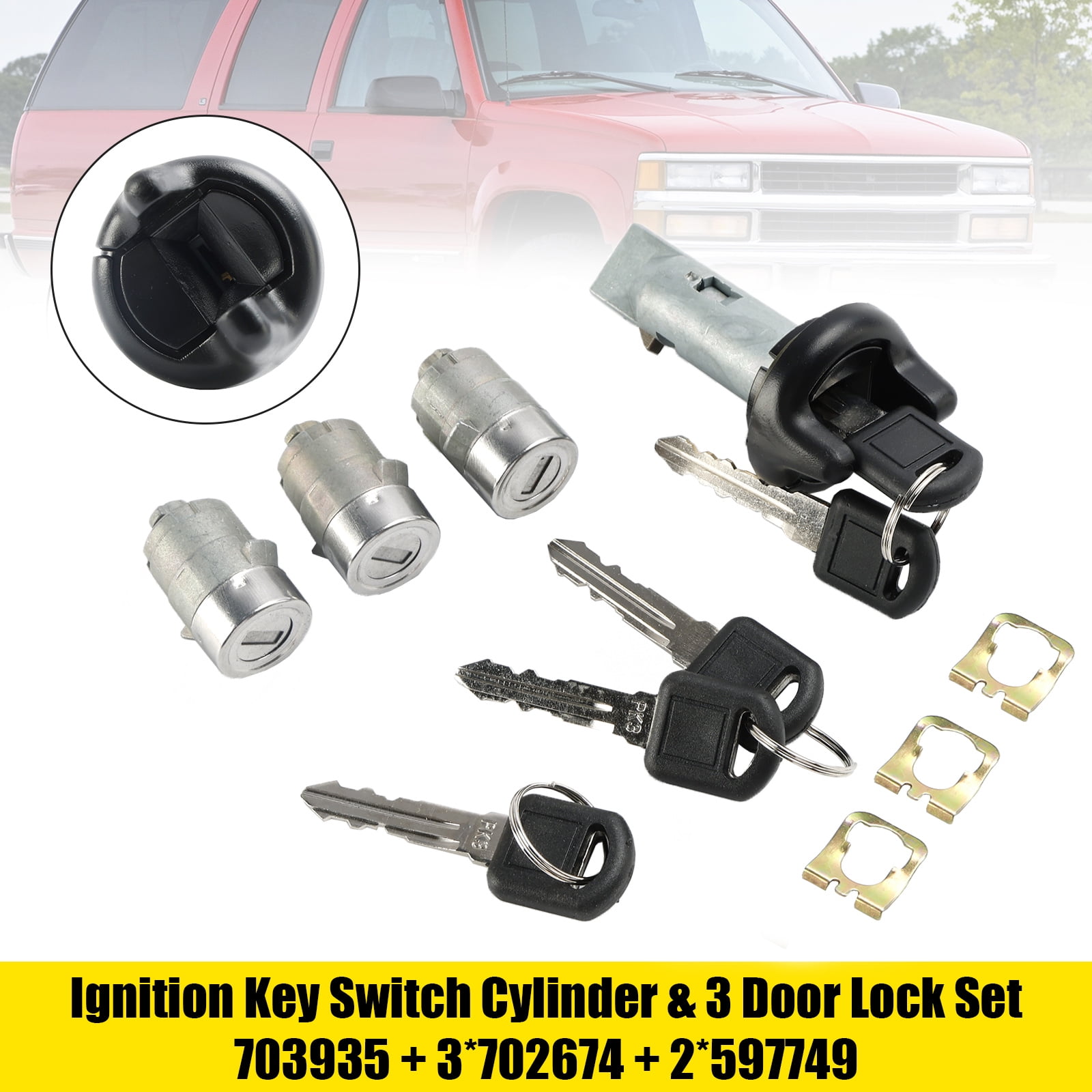 Ignition Switch Cylinder & 3 Door Lock Set W/2 Keys For Suburban Tahoe ...