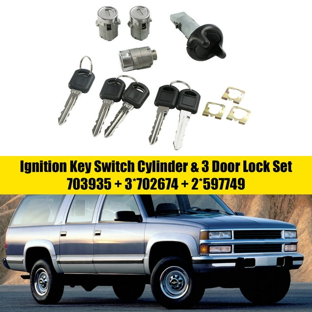 Ignition Switch Cylinder & 3 Door Lock Set W/2 Keys For Suburban Tahoe ...