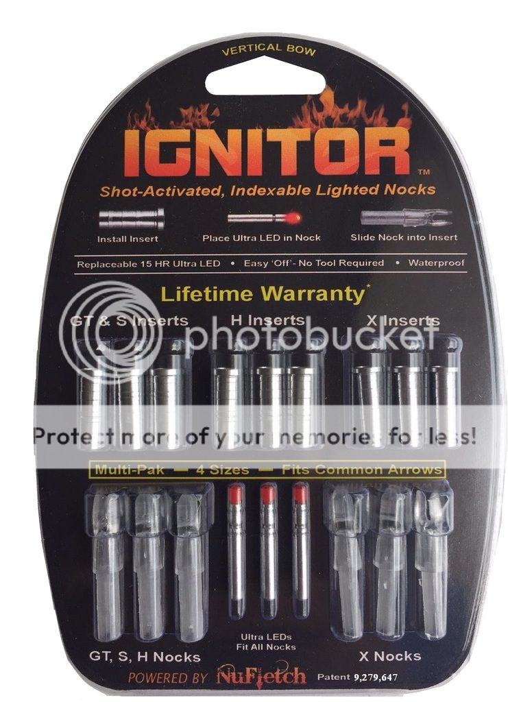 Ignitor Universal Fit Lighted Nock - 3 Pack RED for Vertical Arrows ...