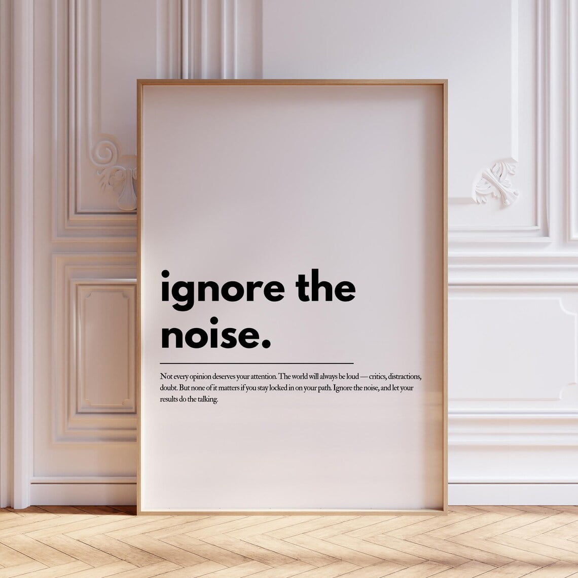 Ignore The Noise Inspirational Wall Art, Typography Poster, Uplifting ...