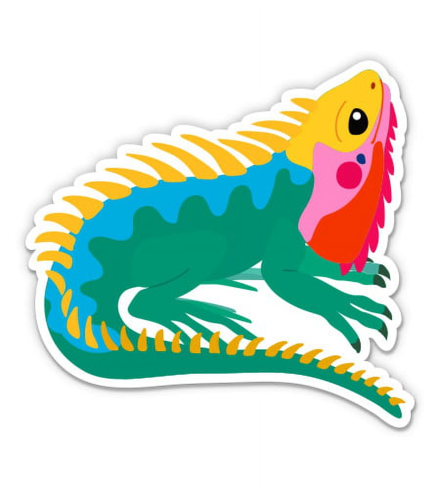 Iguana Cute Colorful - 12" Vinyl Sticker Waterproof Decal - Walmart.com