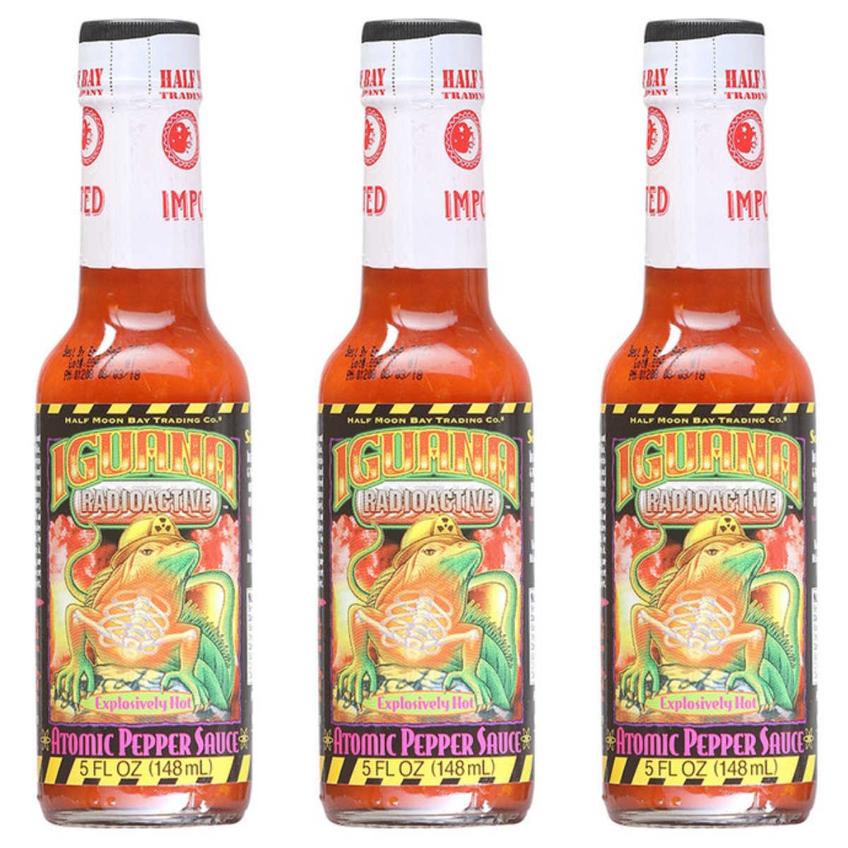 Iguana Radioactive Explosively Hot Atomic Pepper Sauce, 5oz. (Pack of 3 ...