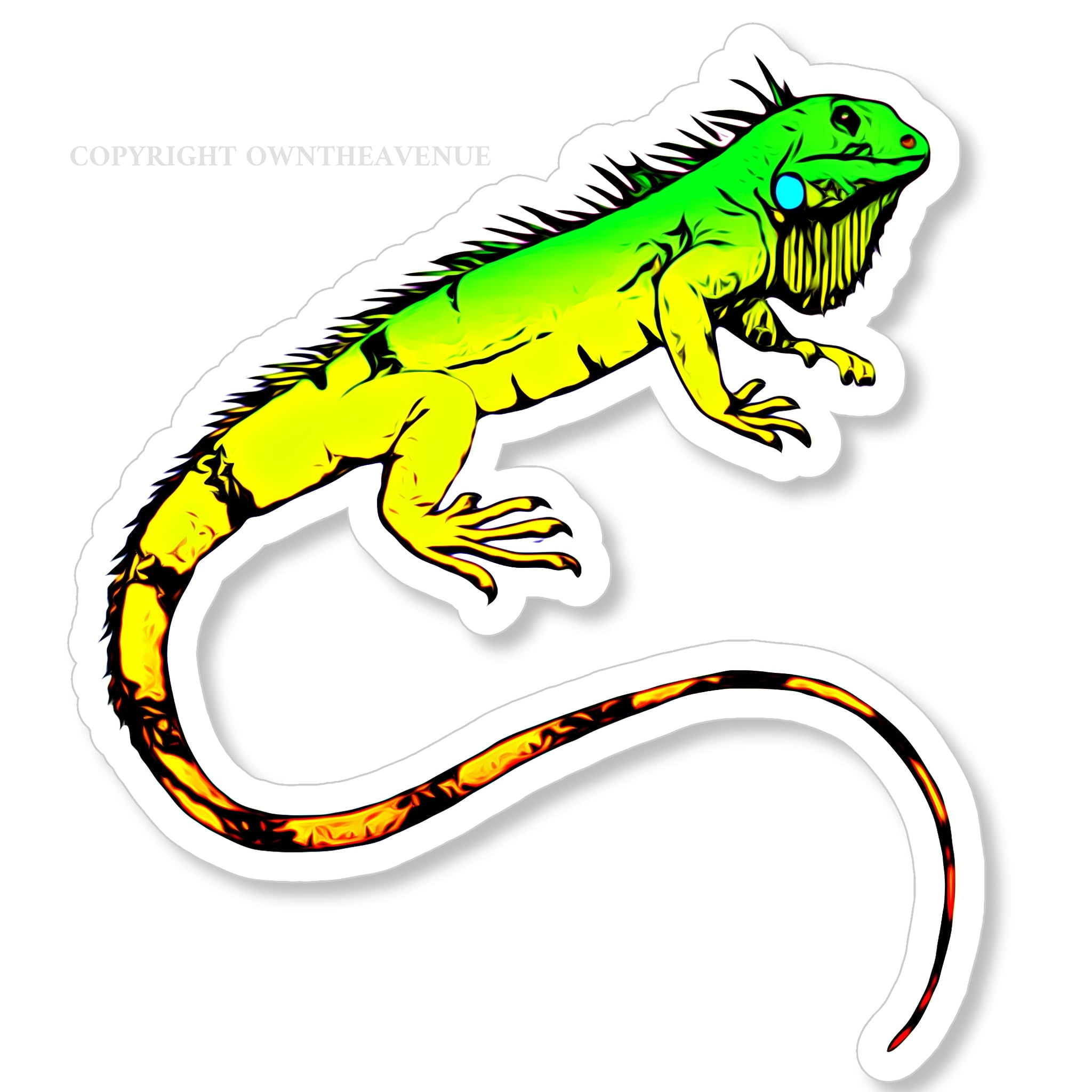 Iguana Tropical Exotic Colors Car Truck Window Bumper Laptop Vinyl ...
