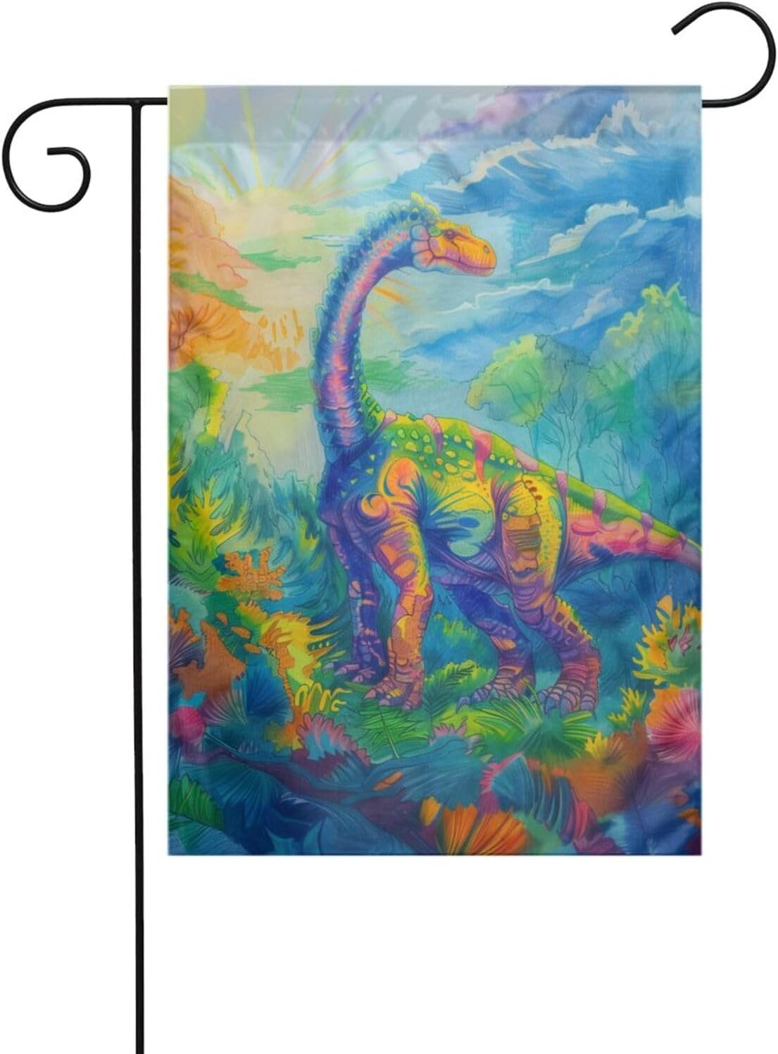 Iguanodon art Garden Flags Double Sided,Garden Flags for All Seasons ...