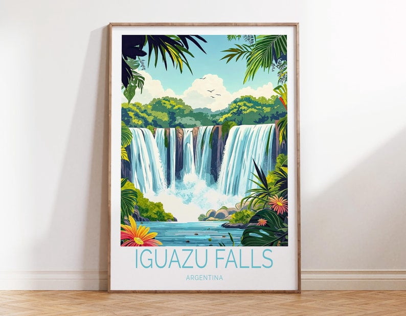 Iguazu Falls Argentina Poster – Argentina Waterfall Wall Art ...