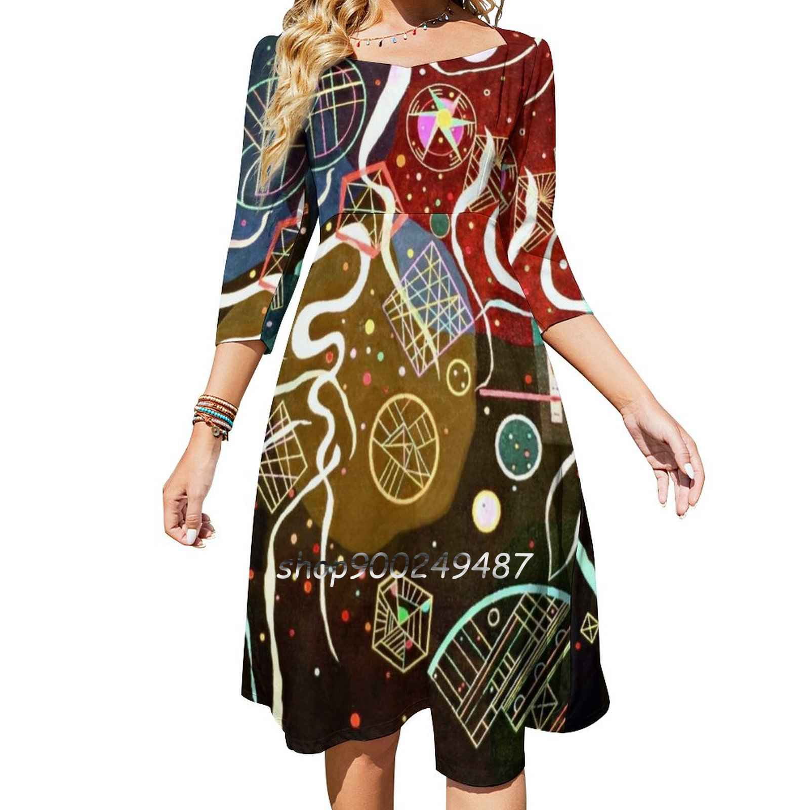 Ih Power Square Neck Dress Sweet Summer Dress Women Elegant Halter ...