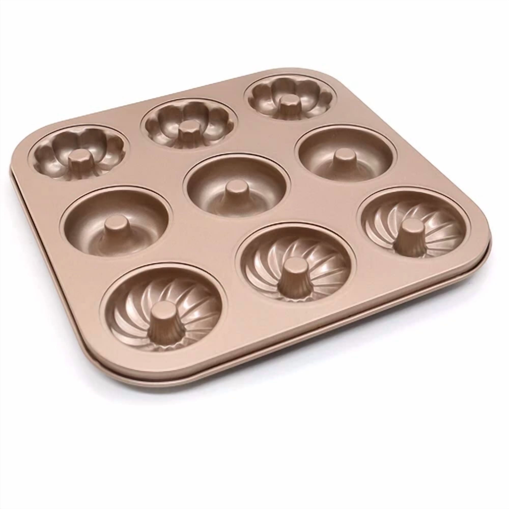 Ihanini Donuts Pan Carbon Steel Nonstick 9 Holes For Home Donut Baking Mode Gold - Walmart.com
